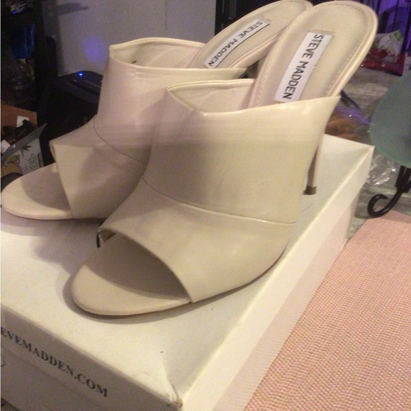 Steve Madden | Shoes | Steve Madden Cream Mules Sleek Minimalist Design ...
